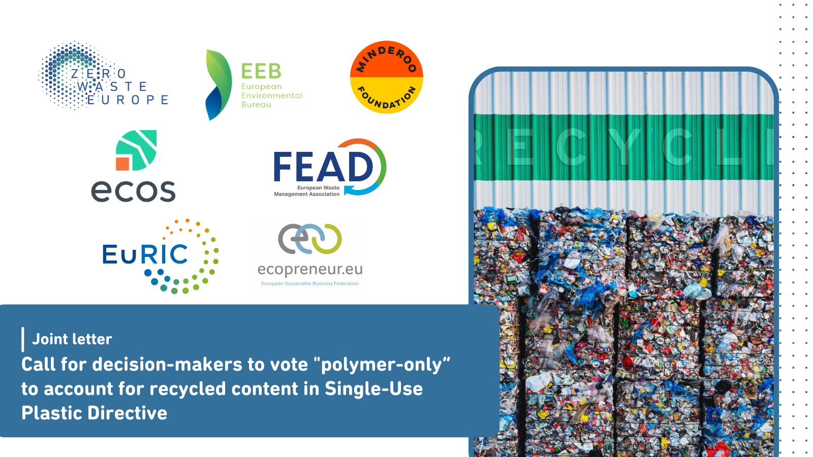 Joint letter calling decision-makers to vote "polymer-only” allocation ...